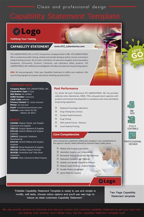 Laboratories Capability Statement Template Download MS Word Format