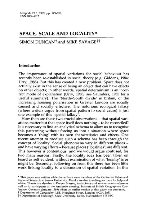 PDF Space Scale And Locality