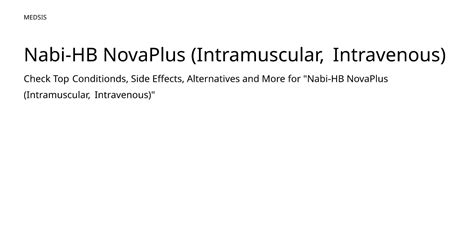 Nabi Hb Novaplus Intramuscular Intravenous Meds Is
