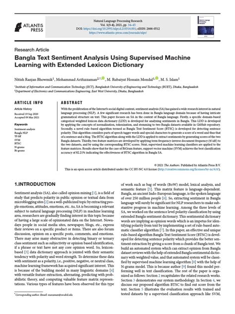 bangla text sentiment analysis using supervised machine learning with extended lexicon