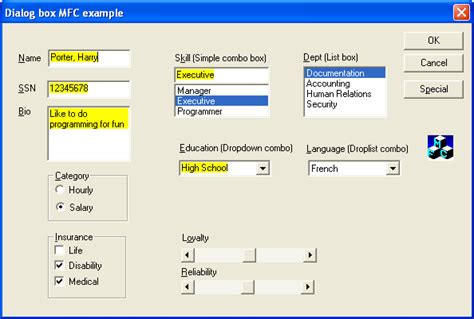 Information And Project Example On The Mfc Modalmodaless Dialog And Windows Common Controls