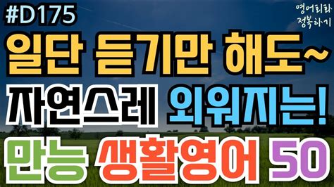영어회화 정복하기 D175 일단 듣기만 해도~ 자연스레 외워지는 만능 생활영어 50 I 영어듣기 I 영어공부 I 영어 반복 듣기 초보영어회화 여행영어회화 생활
