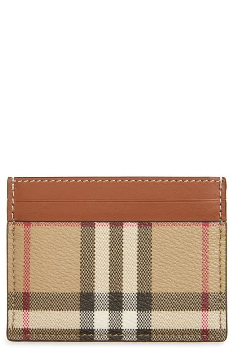 Burberry Sandon Check Leather Card Case Nordstrom