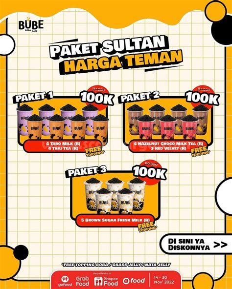 Promo Bube Paket Sultan Beli 8 Cup Hanya Rp 60 Ribu An Scanharga