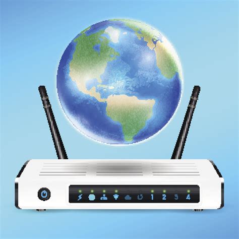 Modem Router With Earth Globe Connect Internet Inside The Iot