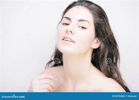Sensual Brunette On White Stock Photo Image Of Caucasian