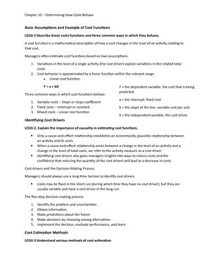 Chapter 2 An Introduction To Cost Terms And Purposes Cost And Cost Terminology Cost Objects