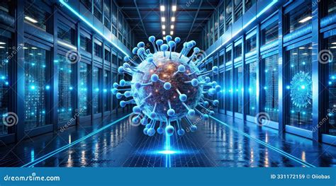 Cybersecurity Threat Virus In Data Center Stock Illustration Illustration Of Transformation