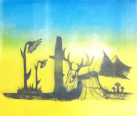 Polyester Plate Lithography And Monoprint Gradient Monoprint Lithography Prints