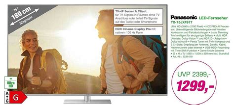 Panasonic Led-fernseher Tx-75jxf977 Angebot bei EP - 1Prospekte.de