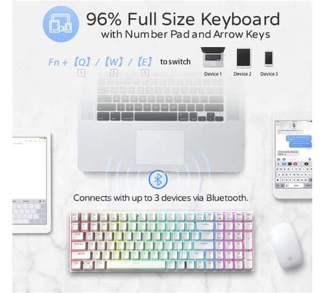 Fully Modded RK ROYAL KLUDGE RK100 Bluetooth Wired RGB Mechanical Keyboard 100 Keys