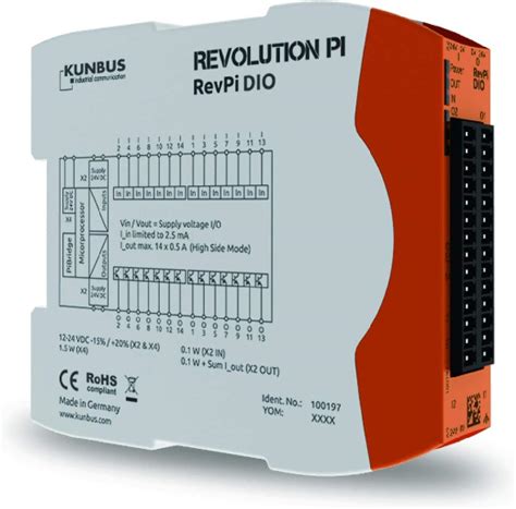 Kunbus RevPi DIO PR100197 PLC Expansion Module 24V Amazon Com
