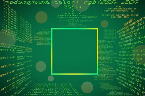 Premium Photo Creative Glowing Purple Coding Programming Background With Square Mock Up Frame