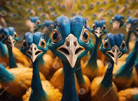 A Group Of Peacocks Stock Illustration Illustration Of Feather 290015085