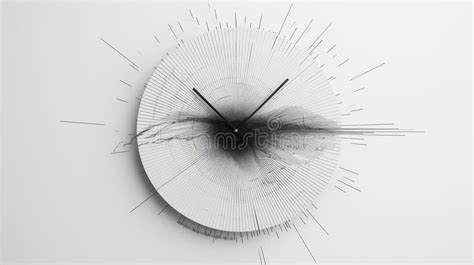 Futuristic White Clock With Dynamic Radial Spikes Stock Image Image Of Symmetry White 360433595