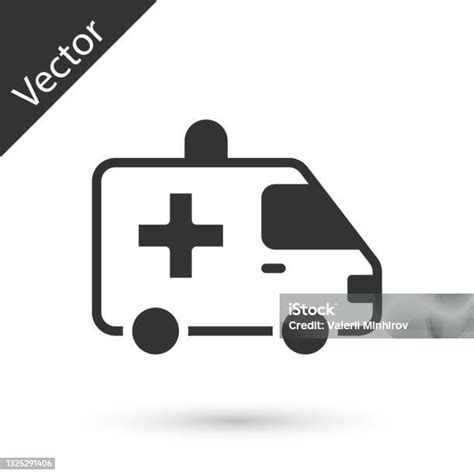 회색 구급차와 흰색 배경에 고립 된 응급 자동차 아이콘 구급차 차량 의료 대피 벡터 1위에 대한 스톡 벡터 아트 및 기타 이미지