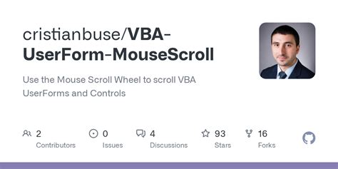 Vba Userform Mousescrollsrcdemodemoformfrm At Master · Cristianbusevba Userform Mousescroll
