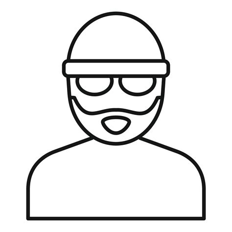 Old Hacker Icon Outline Style Vector Art At Vecteezy