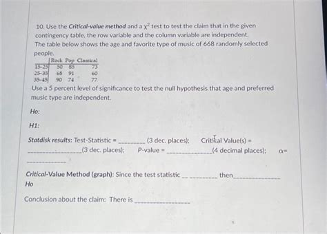 Solved Use the Critical value method and a χ test to Chegg