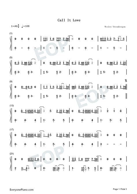 Call It Love双手简谱预览 Eop在线乐谱架