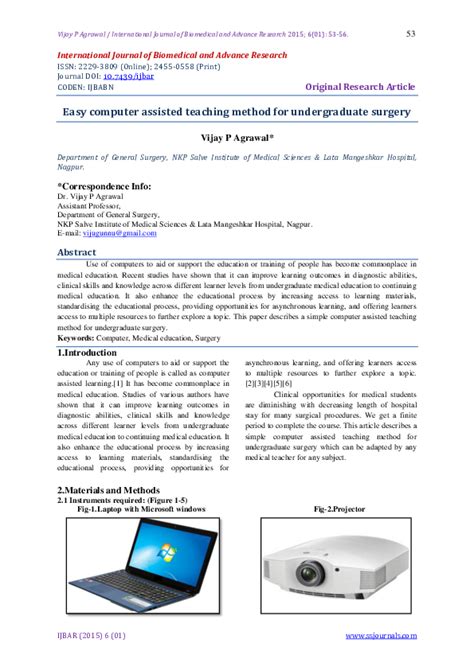 Pdf Easy Computer Assisted Teaching Method For Undergraduate Surgery