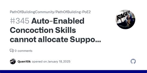 Auto Enabled Concoction Skills Cannot Allocate Support Gems · Issue