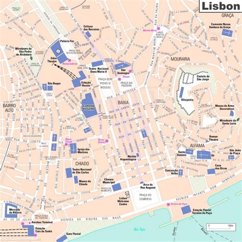 Tourist Map Of Lisbon City Centre
