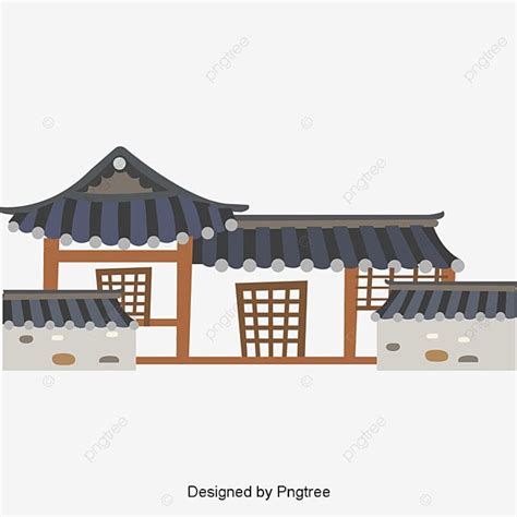한국 전통 가옥 전통문양 일러스트 한국 일러스트 집 한국 전통 가옥 Png 일러스트 및 벡터 에 대한 무료 다운로드