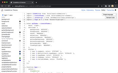 Theme Editor For CM6 V6 Discuss CodeMirror