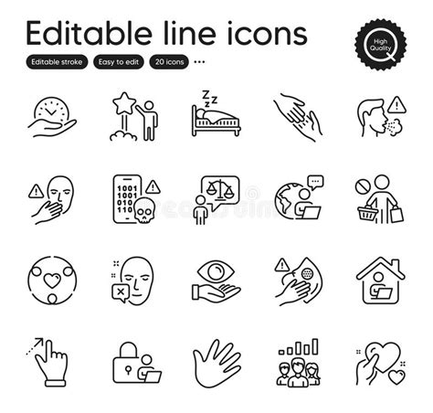 Set Of People Outline Icons Contains Icons As Star Lawyer And Outsource Work Elements For