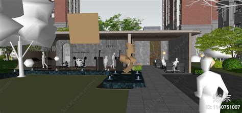现代小区运动健身区su模型下载【id 1140751007】 知末su模型网