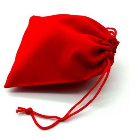Red Velvet Drawstring Pouch Bag Wedding T Pouch Bag 5x7 At ₹ 14