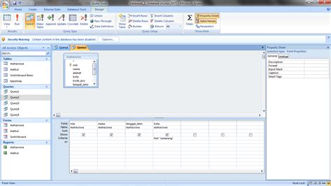 Cara Membuat Query Pada Microsoft Access ~ Coretan Gundul Menawan