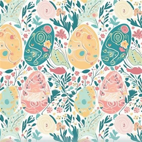 Premium Photo A Seamless Pattern With Easter Eggs And Flowers