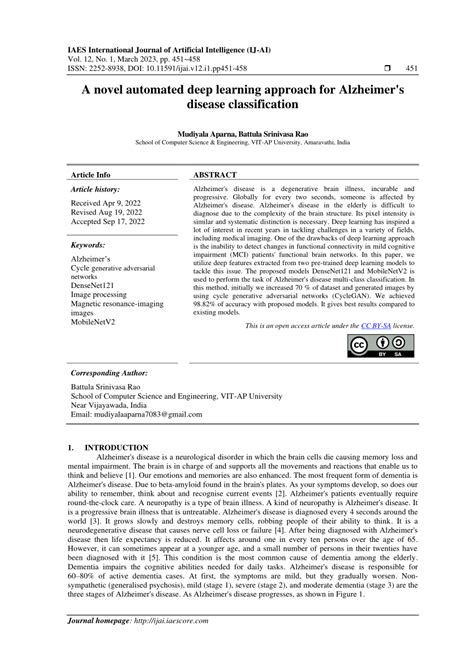 Pdf A Novel Automated Deep Learning Approach For Alzheimers Disease Classification