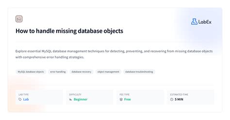 How To Handle Missing Database Objects Labex