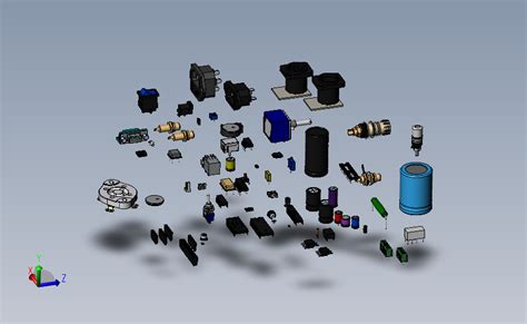 电容电阻电位器led扬声器端子各种电子元器件 Solidworks 2017 模型图纸下载 懒石网