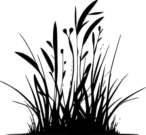 Premium Vector Grass Black And White Isolated Icon Vector Illustration