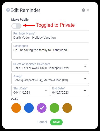Calendar Interface Reminders Lytho Support