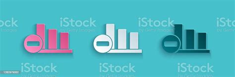 파란색 배경에 격리된 용지 차트 인포그래픽 아이콘을 잘라냅니다 다이어그램 차트 기호입니다 종이 아트 스타일 벡터 일러스트레이션 3차원 형태에 대한 스톡 벡터 아트 및 기타