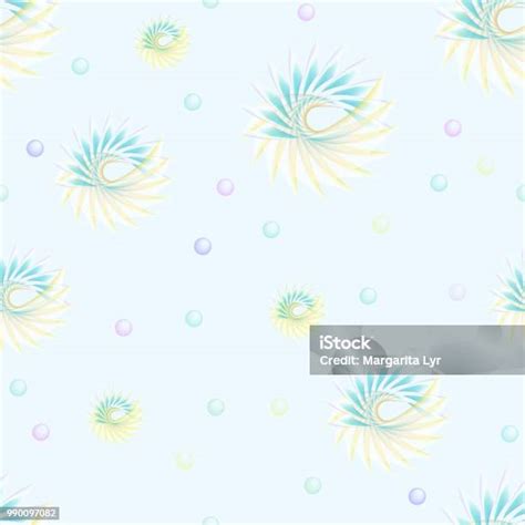 양식에 일치 시키는 꽃과 작은 볼의 완벽 한 패턴입니다 밝은 색된 배경 파스텔 색상입니다 벡터 Eps10 일러스트 레이 션 0