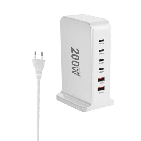 Настольное зарядное устройство выходной мощностью 200 Вт для зарядки ноутбука 4 порта Usb A 2