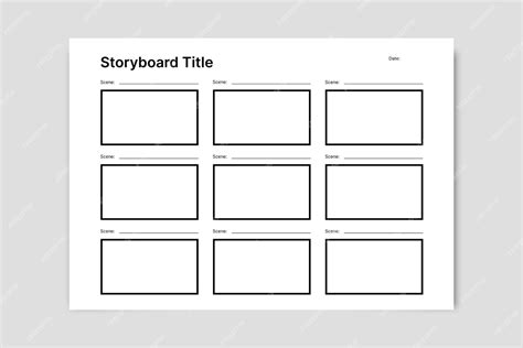 Storyboard Simples De 9 Quadros Em Branco Vetor Grátis