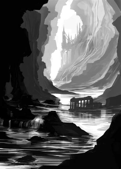 Cove concept sketch Gianna Michèle Kaye Environment concept art Digital art design Pictures