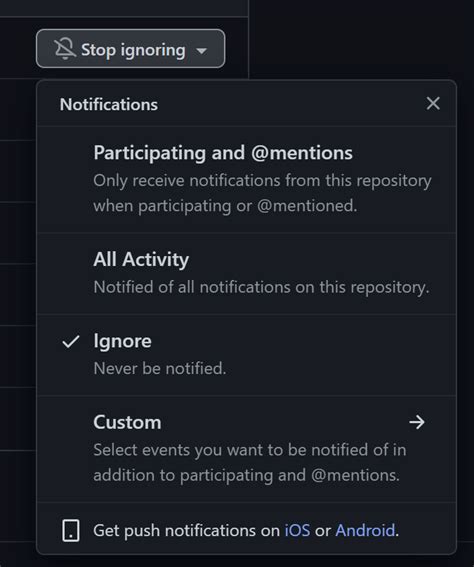 Github Notification Settings