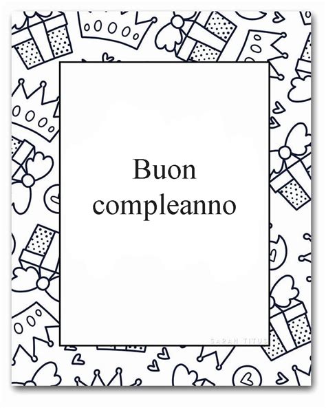Biglietto Di Buon Compleanno Da Colorare