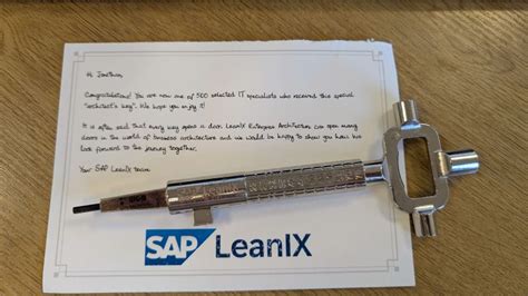 Thanks Sap Leanix For My Architect Key I Guess The Scale On The Key Is To… Jonathan Winn