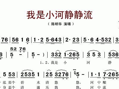 我是小河静静流 陈明华 陈明华 歌谱 简谱