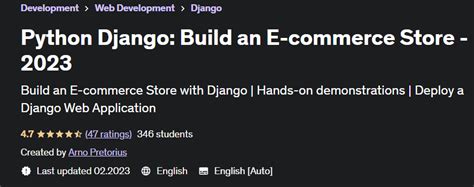 Python Django Build An E Commerce Store Ultimate Web Security Payment Integration 2023
