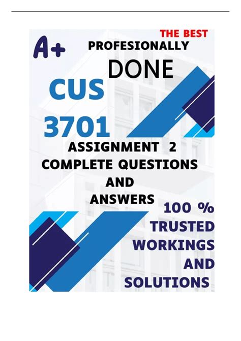 cus3701 assignment 2 complete answers 2025 cus3701 stuvia sa